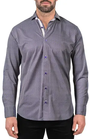MACEOO Einstein Contemporary Fit Button-up Shirt - Blue