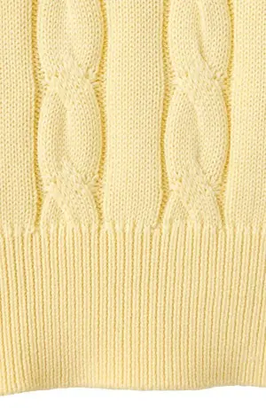 Mango Cable Stitch Sweater - Pastel Yellow