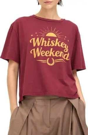 PROJECT SOCIAL T Whiskey Weekend Graphic T-shirt - Dark Cherry