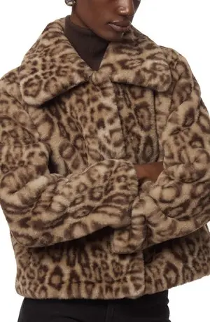 Apparis Elis Leopard Faux Fur Coat