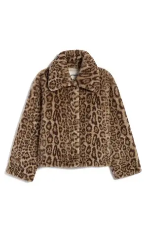 Apparis Elis Leopard Faux Fur Coat