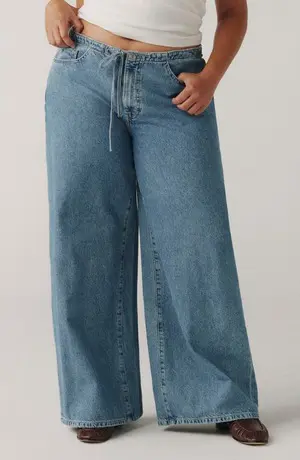 Warp + Weft The Big Easy Drawstring Wide Leg Jeans