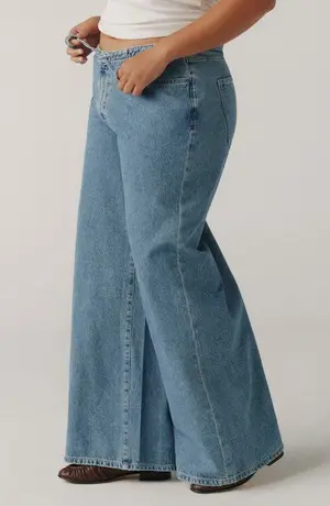 Warp + Weft The Big Easy Drawstring Wide Leg Jeans