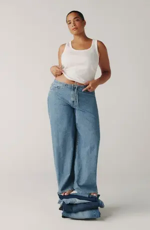 Warp + Weft The Big Easy Drawstring Wide Leg Jeans