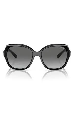 VOGUE 56mm Gradient Square Sunglasses - Black/grey Gradient
