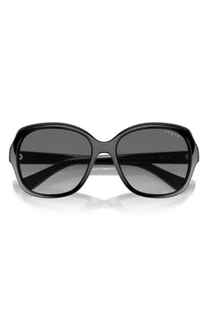 VOGUE 56mm Gradient Square Sunglasses - Black/grey Gradient