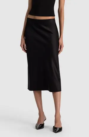 Alice + Olivia Maeve Back Slit Stretch Wool Midi Skirt