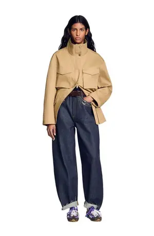 Sandro Barrel Jeans With Metal Details