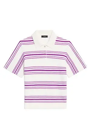 Theory Stripe Cashmere Polo