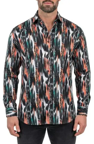 MACEOO Fibonacci Contemporary Fit Button-up Shirt - Black