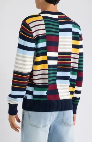 ROWING BLAZERS Colorblock Striped Crewneck Sweater