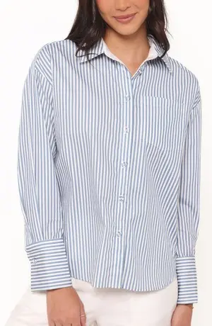 PETAL & PUP Jackson Striped Button Up Cotton Shirt