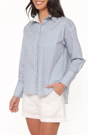 PETAL & PUP Jackson Striped Button Up Cotton Shirt