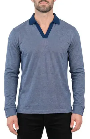 MACEOO Mister Long Sleeve Polo - Blue