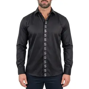 MACEOO Stone Dollar Button-up Shirt - Black