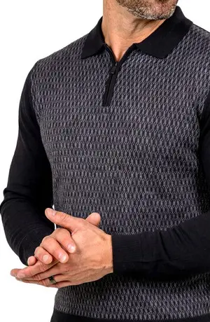 MACEOO Quarter Zip Cotton & Cashmere Sweater