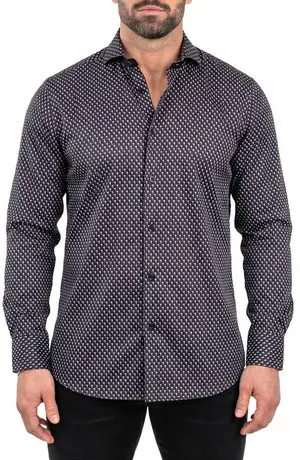 MACEOO Einstein Contemporary Fit Button-up Shirt - Black
