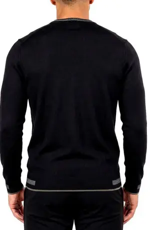 MACEOO Check Textured Crewneck Sweater
