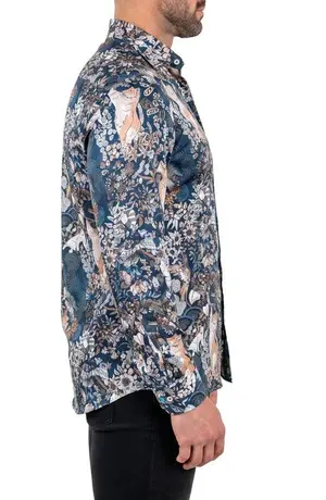 MACEOO Fibonacci Contemporary Fit Silk Button-up Shirt