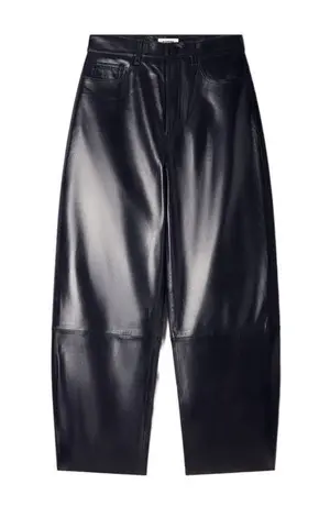 Sandro Leather Barrel-leg Trousers