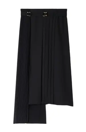 Sandro Long Asymmetrical Pleated Skirt