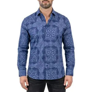 MACEOO Fibonacci Contemporary Fit Button-up Shirt - Blue