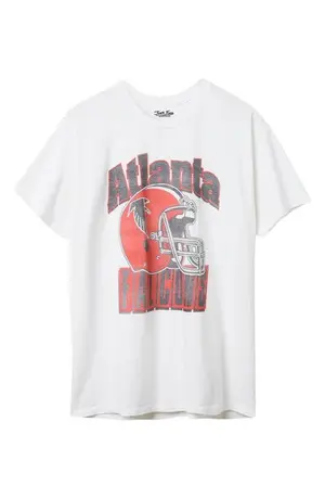 Junk Food Atlanta Falcons Throwback Helmet Graphic T-shirt - White