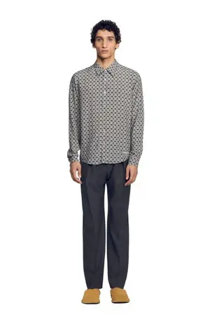 Sandro Chain Print Shirt - Grey