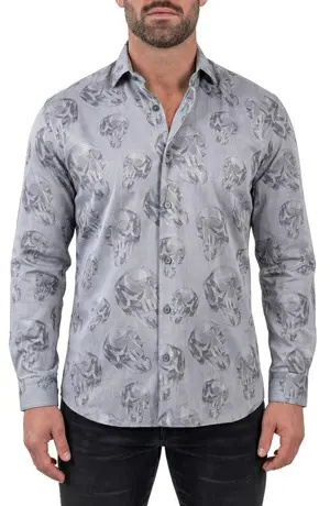MACEOO Fibonacci Contemporary Fit Button-up Shirt - Grey