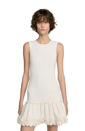 Sandro Floral Knit Short Dress
