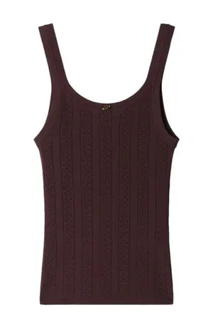 Sandro Pointelle Knit Vest Top With Bow Detail