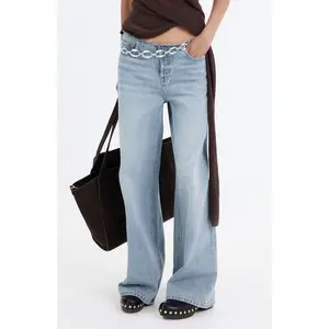 Mango Oscar Raw Edge Straight Leg Jeans - Medium Blue