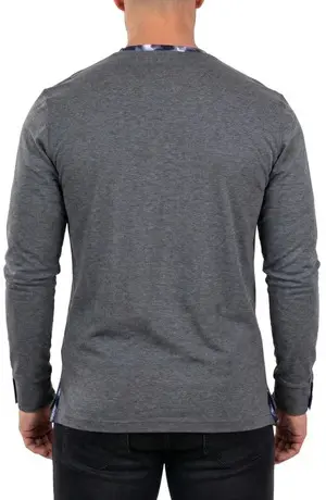MACEOO Edison Stretch Cotton Long Sleeve V-neck T-shirt
