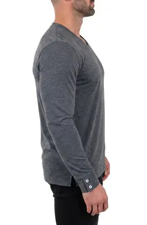 MACEOO Edison Stretch Cotton Long Sleeve V-neck T-shirt