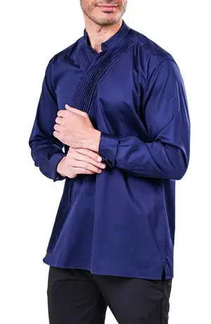 MACEOO Kymono Asymmetric Pleat Button-up Shirt