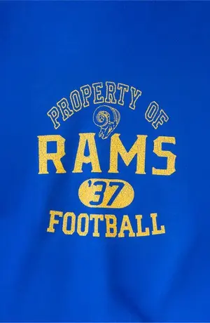 Junk Food Los Angeles Rams Property Of Flea Market Crewneck Sweatshirt - Royal