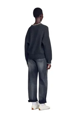 Sandro Braided V-neck Sweater