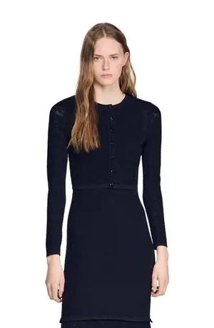 Sandro Decorative Pointelle Cardigan