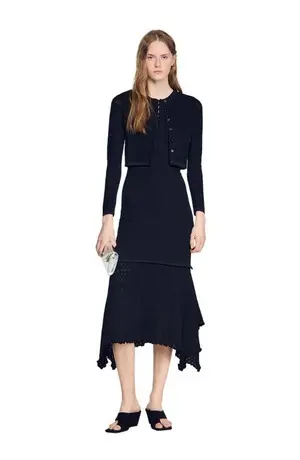 Sandro Decorative Pointelle Cardigan