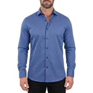 MACEOO Einstein Contemporary Fit Button-up Shirt - Blue