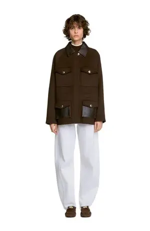 Sandro Double-faced Coat - Brown