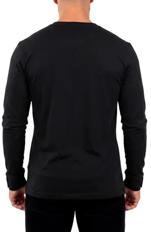 MACEOO Edison Stretch Cotton Long Sleeve V-neck T-shirt