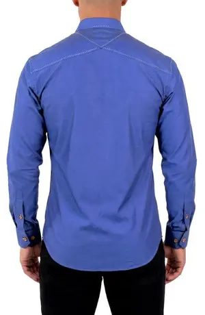MACEOO Punto Cotton Long Sleeve Dress Shirt