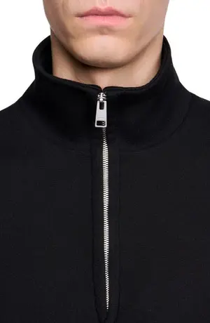 Sandro Boxy Sweater With Standing Collar