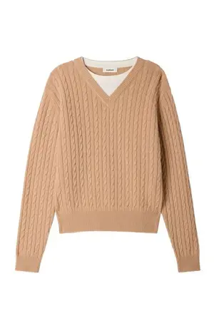 Sandro 2-in-1 Cable Knit Sweater