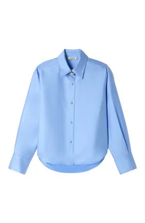 Sandro Embellished Collar Satin-effect Shirt