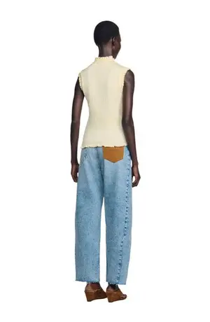 Sandro Smocked T-shirt With Flower Detail