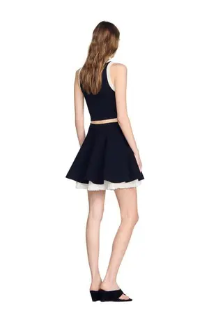 Sandro Two-tone Knit Skirt