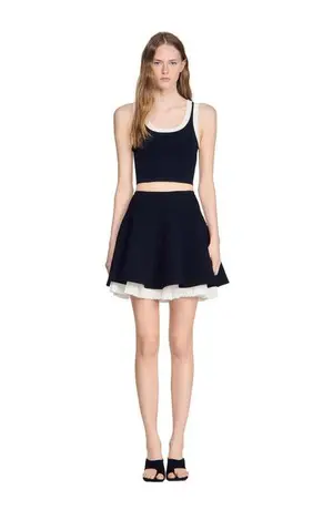 Sandro Two-tone Knit Skirt