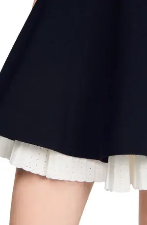 Sandro Two-tone Knit Skirt